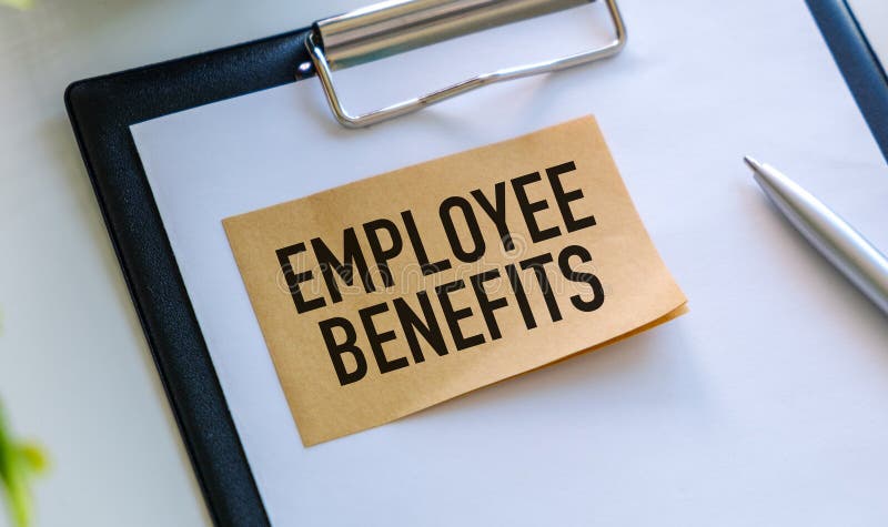 Employee Benefits Written in Notebook on White Table. Stock Image ...