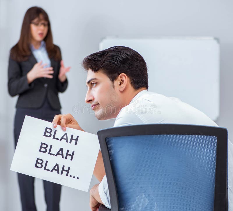 Employee Bored at the Business Presentation Stock Image - Image of ...