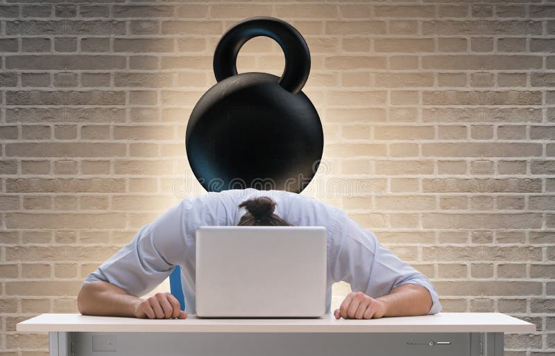 Employee with Burden of Work Stock Image - Image of desperate, pressure ...