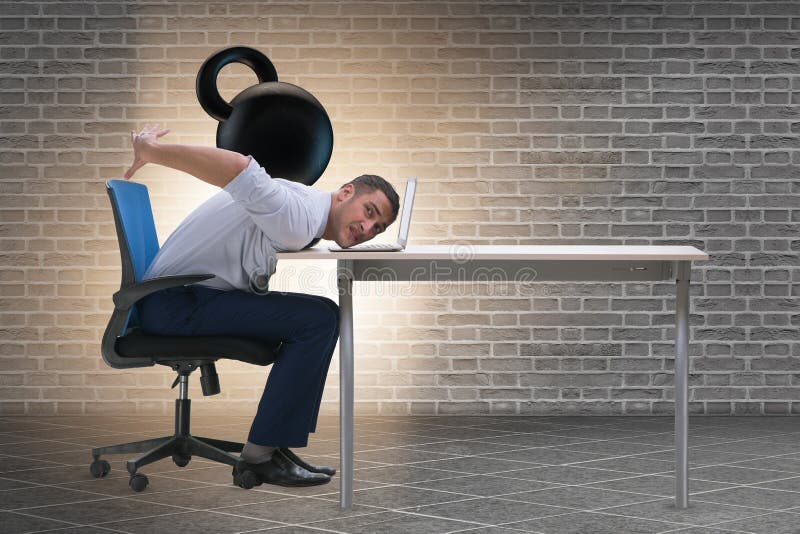 The Employee with Burden of Work Stock Image - Image of heavy, burden ...