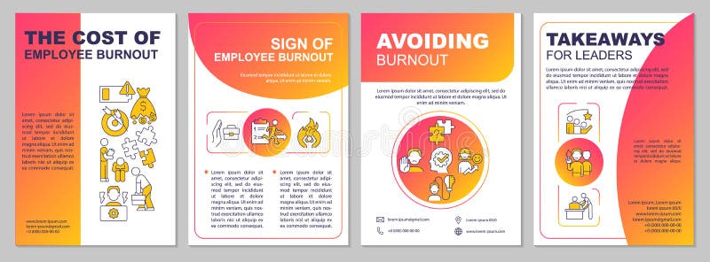 Employee Burnout Impact Red Gradient Brochure Template Stock Vector ...