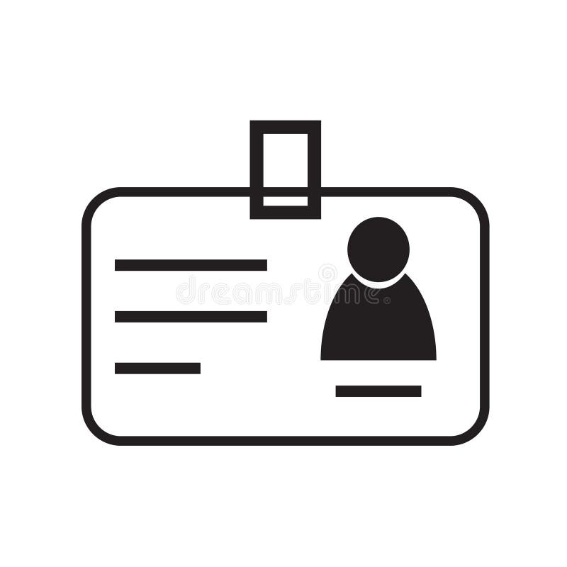 Employee Card Icon Symbol on White Vector Background Stock Illustration ...