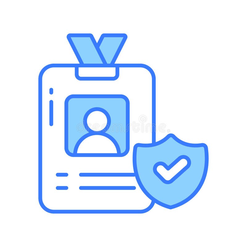 Employee Card or Identity Card with Safety Shield, Concept Icon of ...