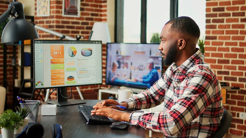 Employee Checking Business Analytics Stock Photo - Image of performance ...