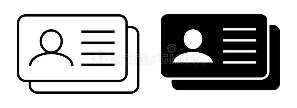 Employee Clerk Card, Driver License, Identification Card Icon. ID Card ...
