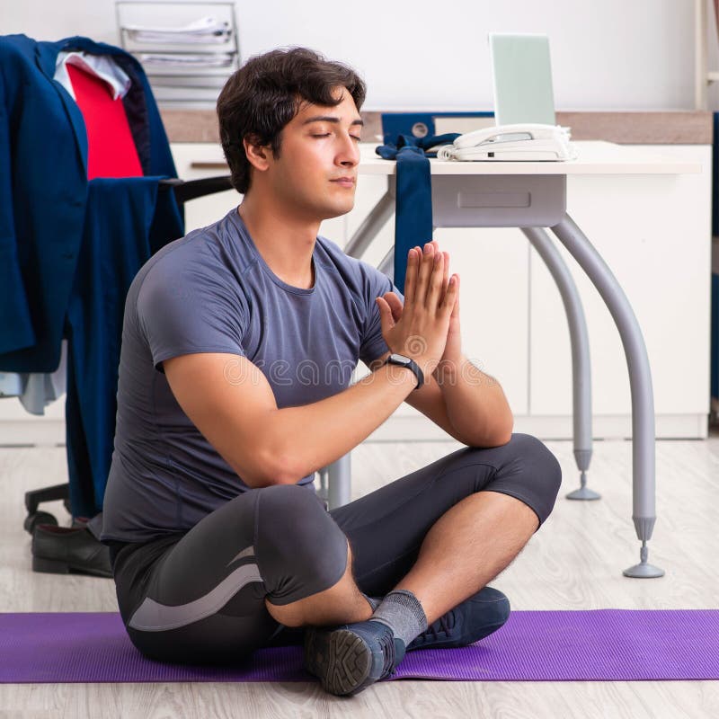 Employee Combining Work and Healthy Lifestyle Stock Photo - Image of ...