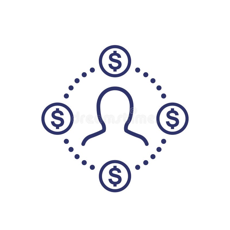 Employee Costs or Salary Icon on White Stock Vector - Illustration of ...