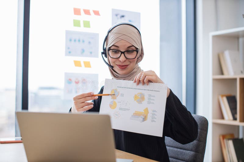 Employee Decoding Charts on Online Briefing Using Devices Stock Image ... Employee Decoding Charts on Online Briefing Using Devices Stock Image ...