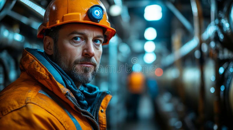 An Employee Dedicated To Extraction Activities Inside a Mining Facility ...