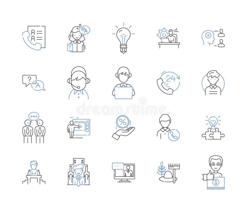 Employee Development Outline Icons Collection. Employee, Development ...