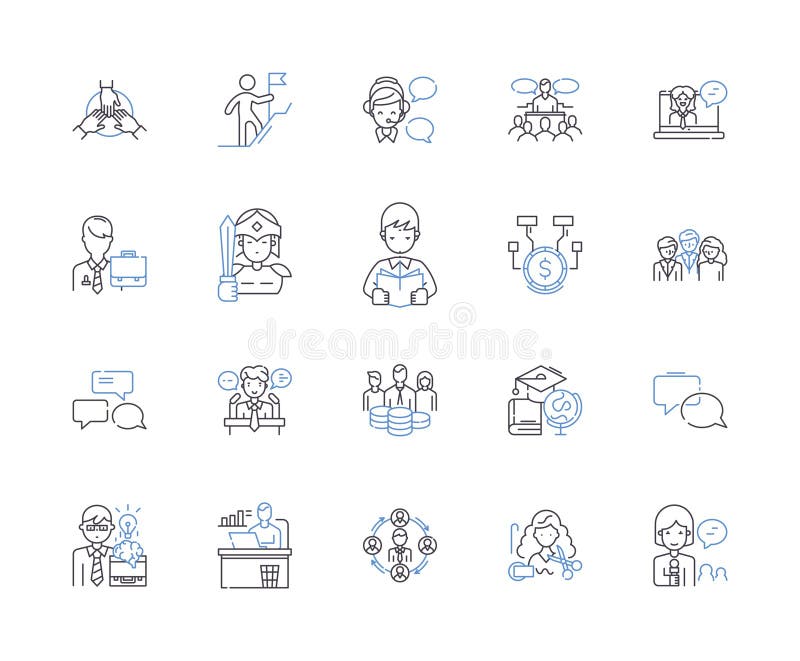 Employee Development Outline Icons Collection. Employee, Development ...