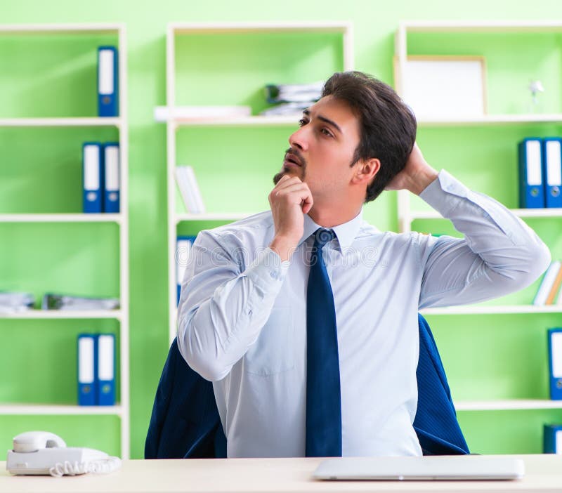 Employee Doing Exercises during Break at Work Stock Photo - Image of ...