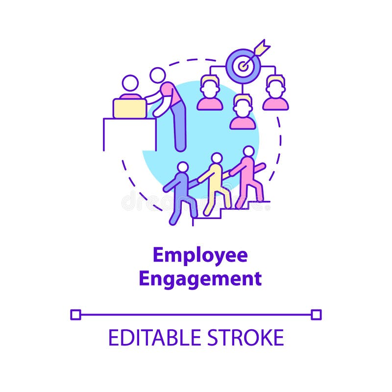 Employee Engagement Concept Icon Stock Vector - Illustration of worker ...