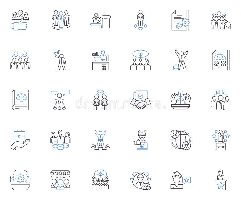 Employee Engagement Line Icons Collection. Motivation, Commitment ...