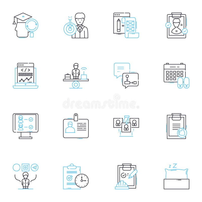 Employee Engagement Linear Icons Set. Motivation, Connection ...