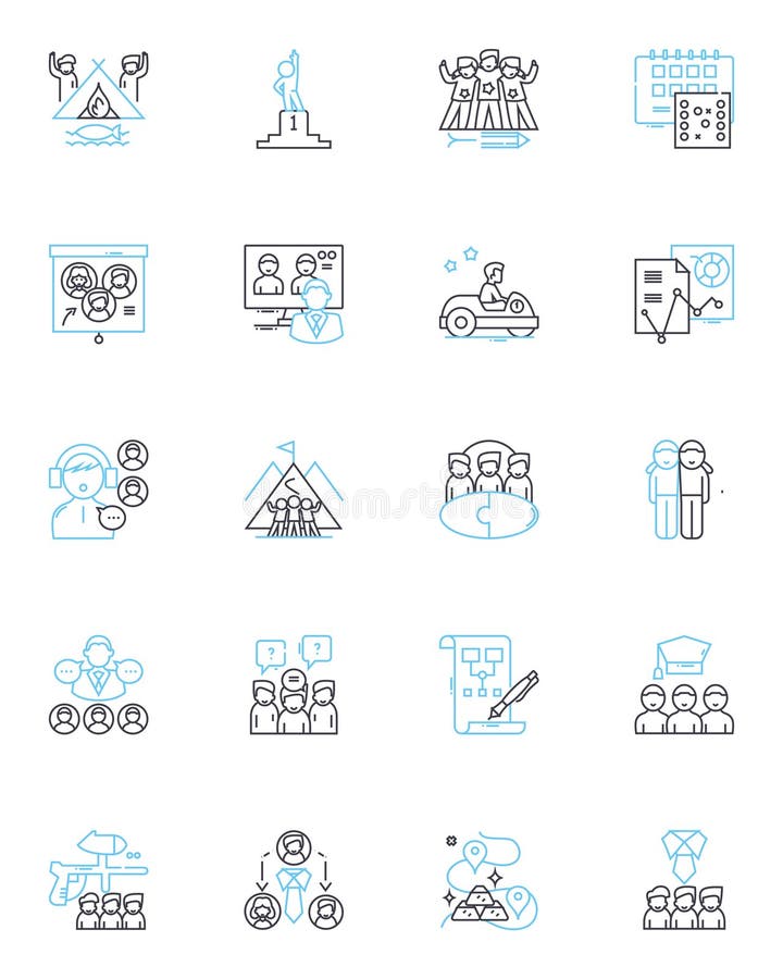 Employee Engagement Linear Icons Set. Motivation, Involvement ...