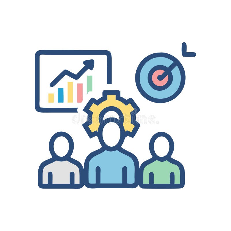 Employee Engagement Metrics Icon for Evaluation Stock Vector - Illustration of genius, graph ...