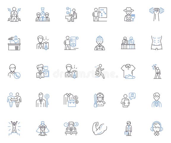 Employee Ethos Line Icons Collection. Integrity, Commitment ...