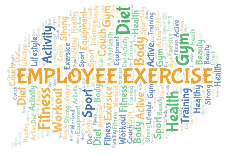 Employee Exercise Word Cloud Stock Illustration - Illustration of ...