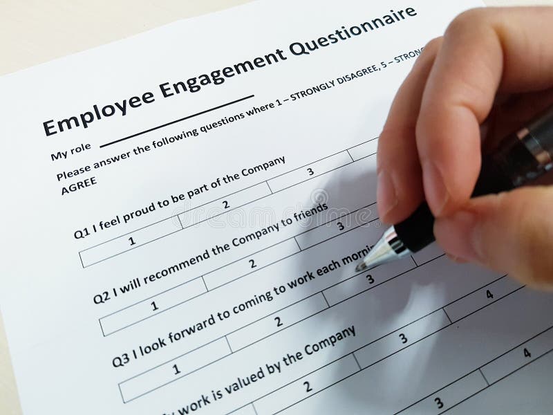 Employee Filling Up Engagement Questionnaire Stock Photo - Image of ...