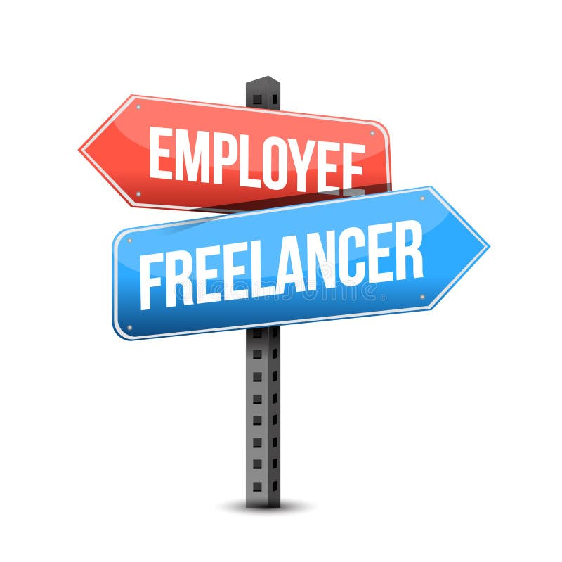 Employee or Freelancer Road Sign Illustration Stock Illustration ...