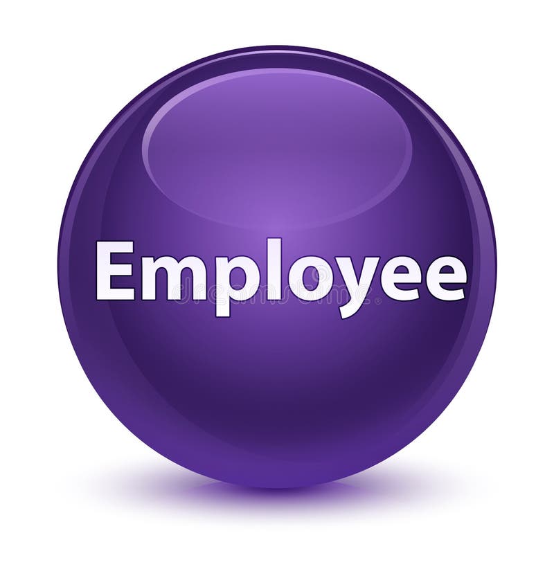 Employee Glassy Purple Round Button Stock Illustration - Illustration ...
