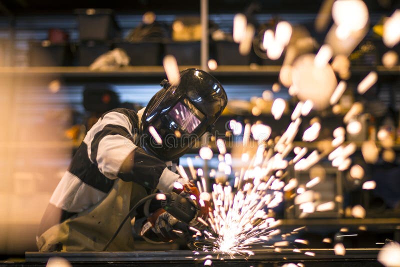 Employee grinding stock photo. Image of manufacture, flame - 46871292