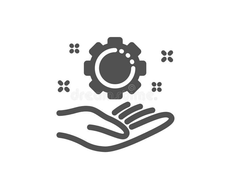 Employee Hand Icon. Work Gear Sign. Development Cogwheel. Vector Stock ...