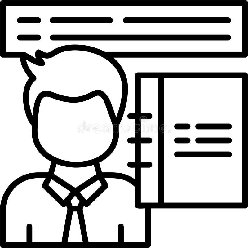 Employee Handbook Outline Vector Icon Stock Vector - Illustration of ...