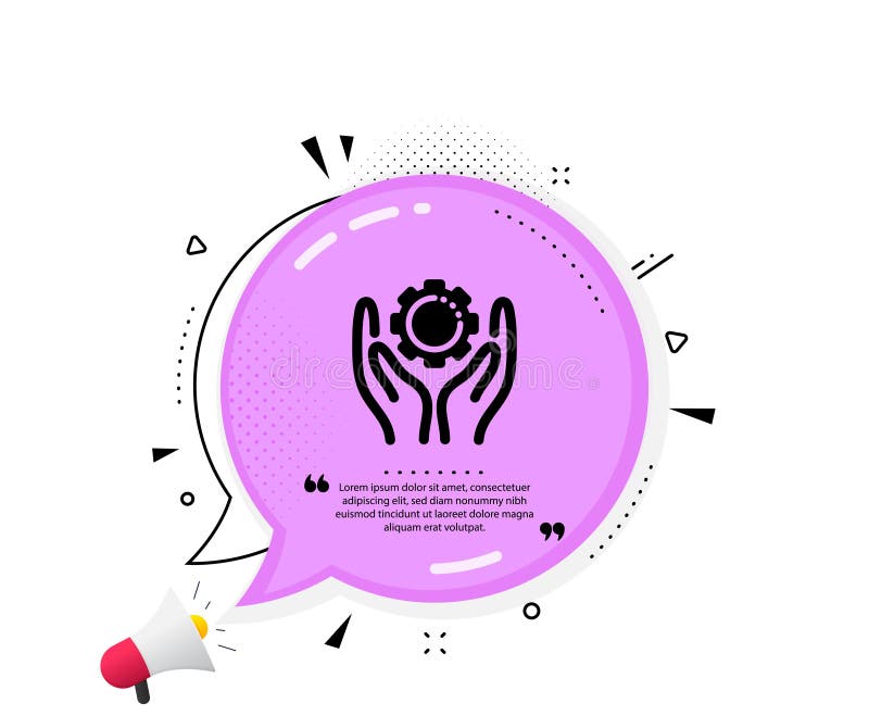 Employee Hands Icon. Work Gear Sign. Development Cogwheel. Vector Stock ...