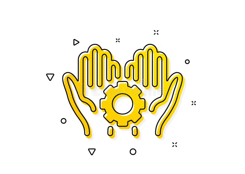 Employee Hands Icon. Work Gear Sign. Development Cogwheel. Vector Stock ...
