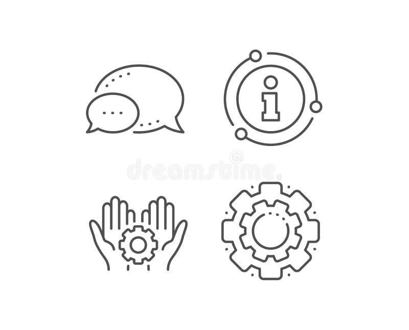 Employee Hands Line Icon. Work Gear Sign. Development Cogwheel. Neon ...
