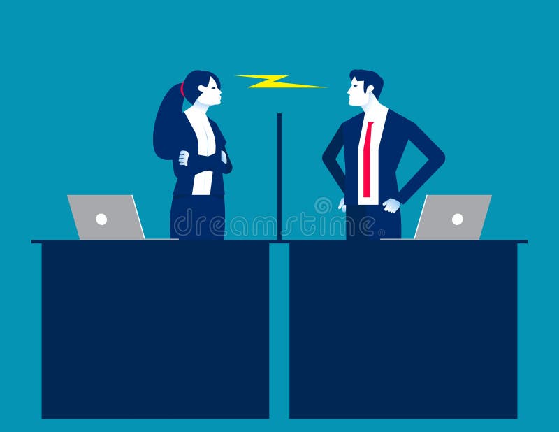 Employee Have Misunderstanding or Fight in Office Stock Vector ...