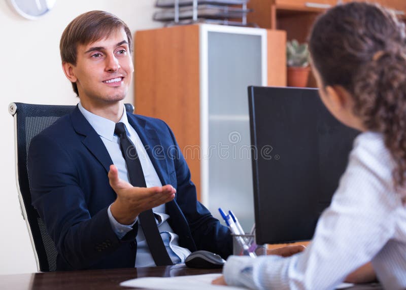Employee Having Job Interview Stock Image - Image of businessmen, help ...