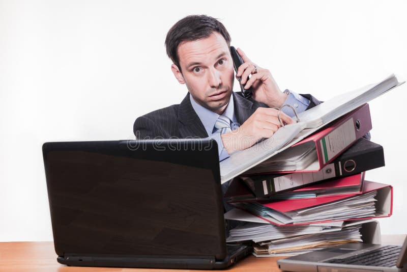 Employee Having Too Much Work Stock Photo - Image of manager, executive ...