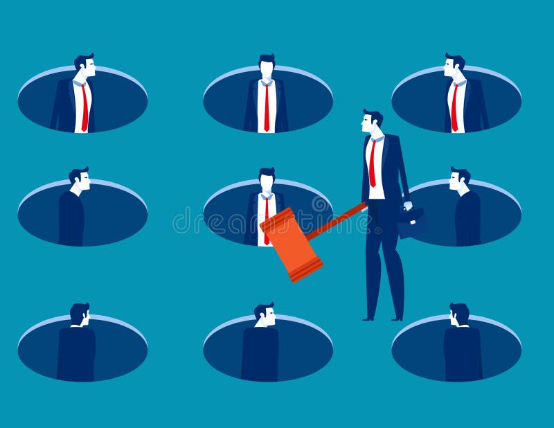 Employee is Hitting the Boss with a Hammer in a Mole Hole Stock Vector ...