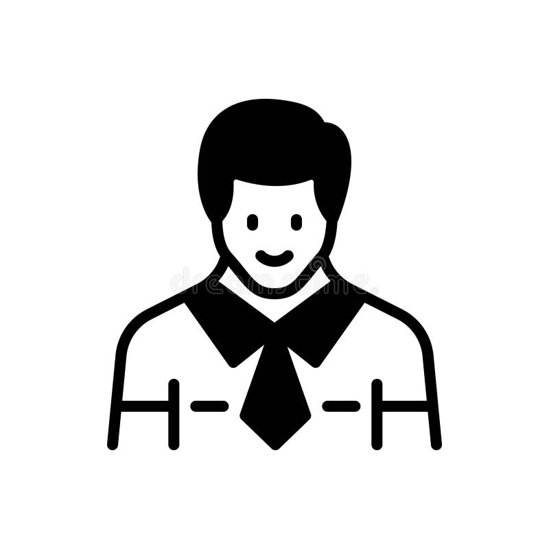 Black Solid Icon for Employee, Practician and Client Stock Illustration ...
