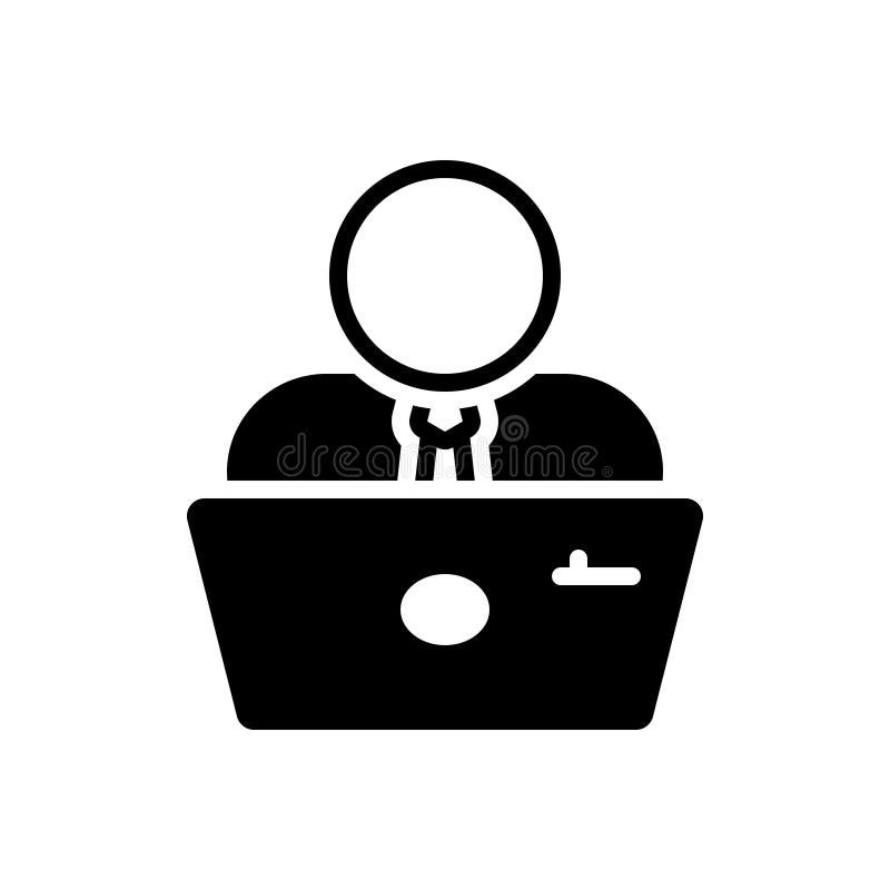 Black Solid Icon for Employee, Practician and Attendant Stock Vector ...