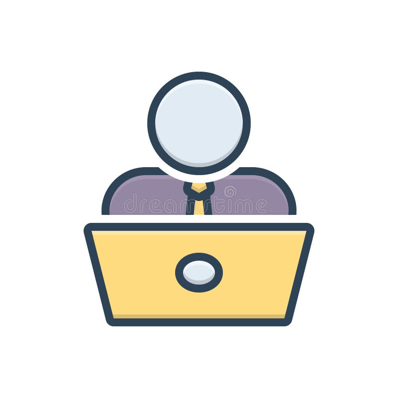 Color Illustration Icon for Employee, Staff and Member Stock ...