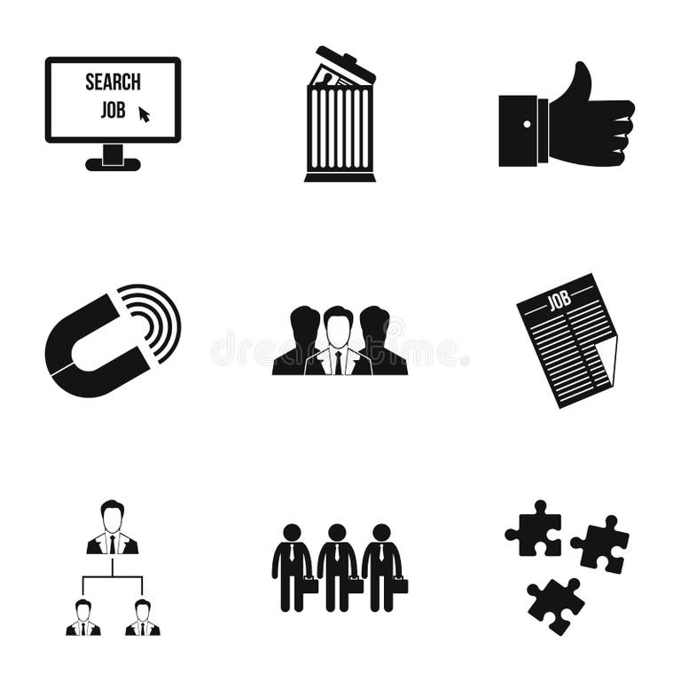 Employee Icons Set, Simple Style Stock Vector - Illustration of simple ...