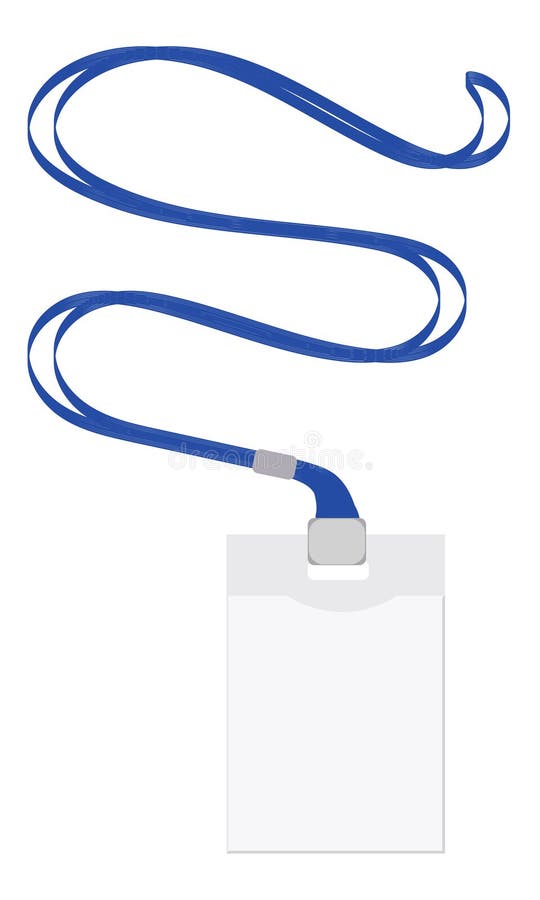 Employee ID Badges with Blue Lanyard, Blank Stock Photo - Image of ...