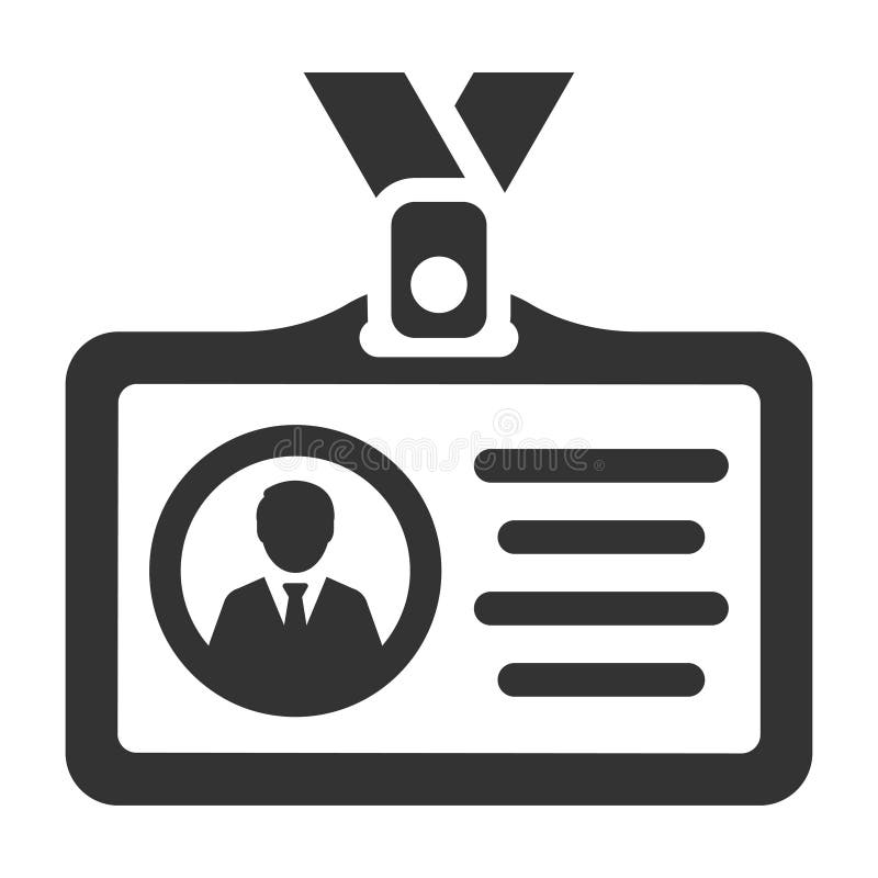 Employee ID card icon stock vector. Illustration of icon - 265308978