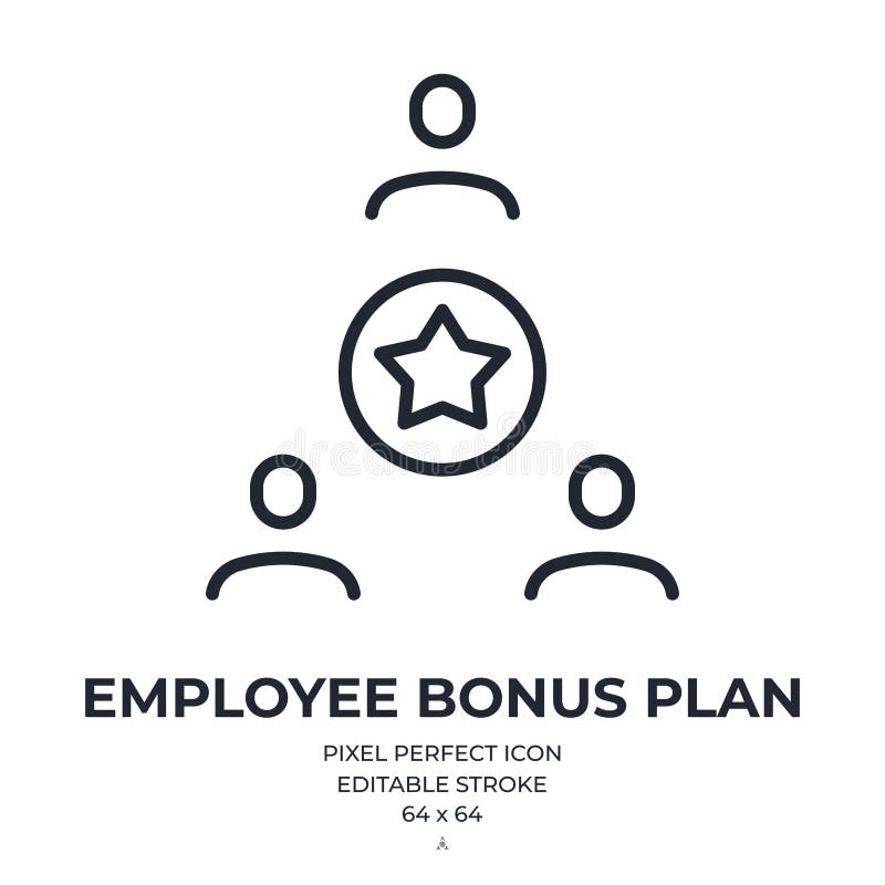 Employee Incentive Benefit and Bonus Plan Editable Stroke Outline Icon ...