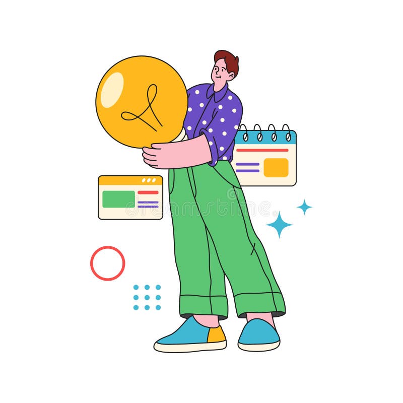 Employee with Innovative Idea for Project Stock Vector - Illustration ...