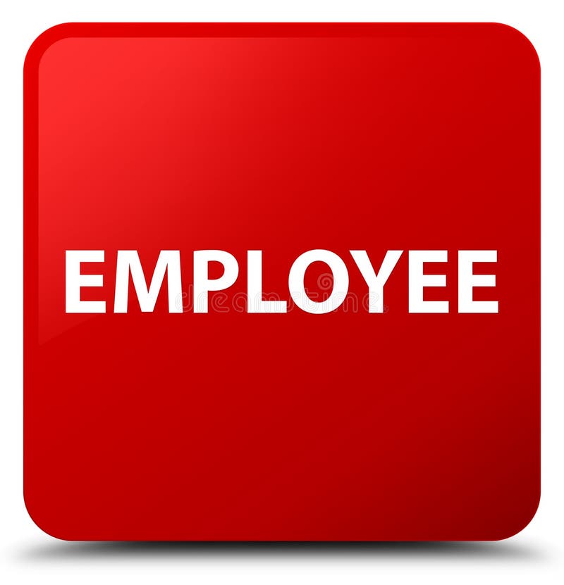 Employee red square button stock illustration. Illustration of text ...