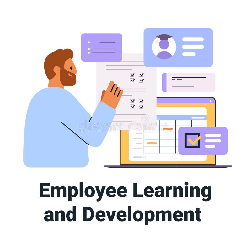 Employee Learning and Development Concept Illustrated with a Person ...