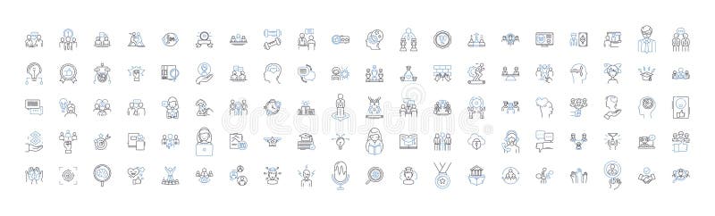 Employee Learning Line Icons Collection. Development, Training ...