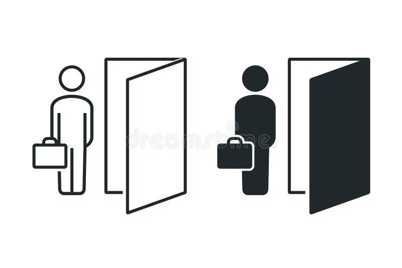 Employee Leave Exit. Illustration Vector Stock Vector - Illustration of ...