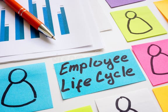Employee Life Cycle Phrase on the Sticker. Stock Photo - Image of ...