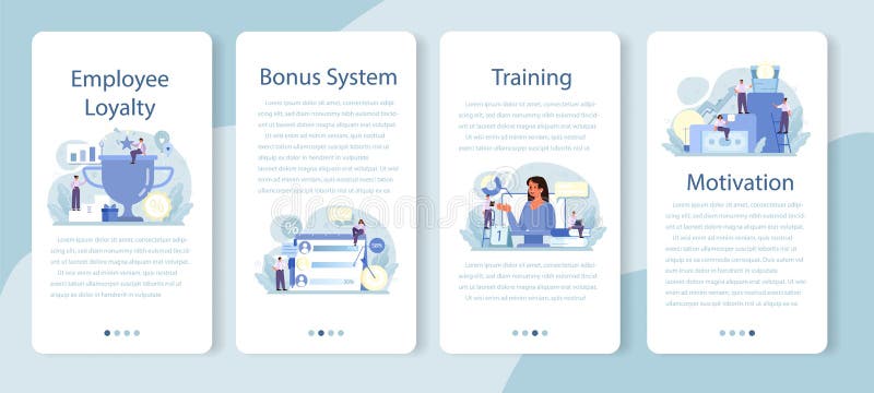 Employee Loyalty Mobile Application Banner Set. Staff Management, Stock ...